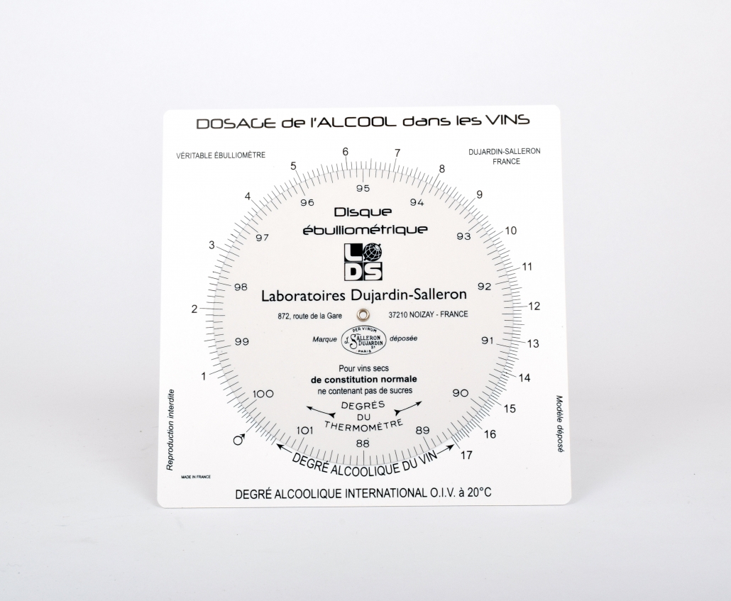 Ebulliometer conversion disc (Dujardin-Salleron) | Vintessential Wine ...